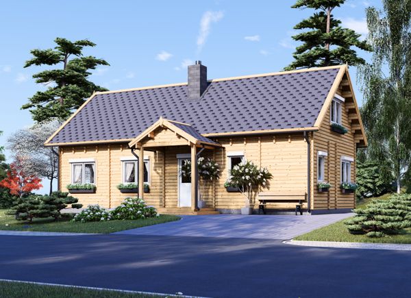 Große Holzhäuser: ein Fertighaus aus Holz als Familienwohnsitz kaufen