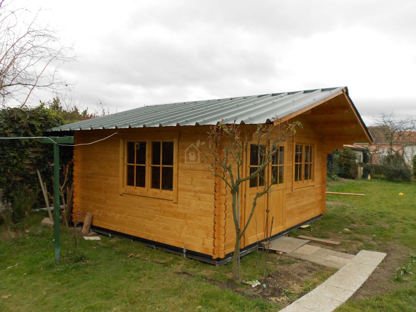 Gartenhaus aus Holz LILLE (Isoliert, 34+34 mm), 4x5 m, 20 m²